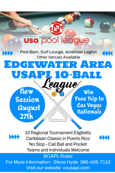 Copy of Copy of Billiards League | PosterMyWall