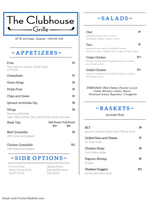 Front of Menu | PosterMyWall