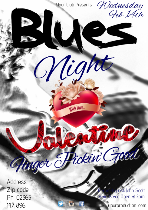 A4 Blues Event Poster Template | PosterMyWall