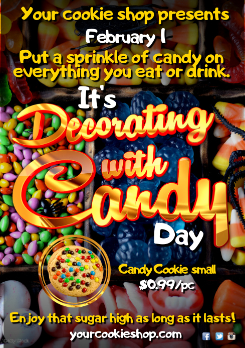 A4 Decorating with candy poster Template | PosterMyWall