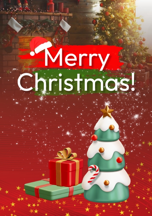 Plantilla de A4 design Merry Christmas template | PosterMyWall