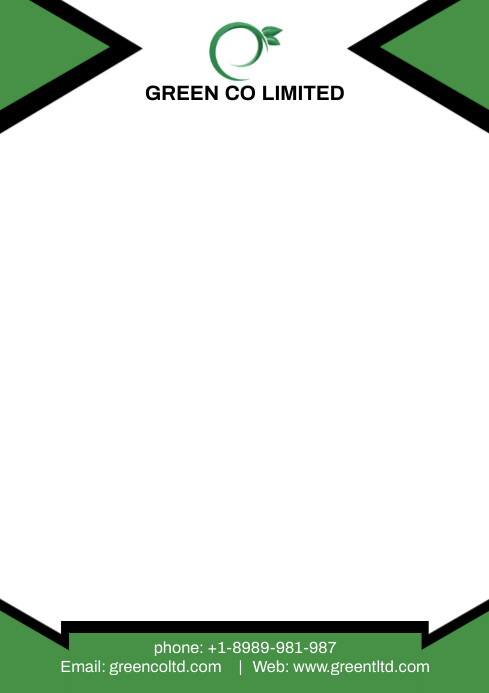 a4 letter head logo for business green black | PosterMyWall