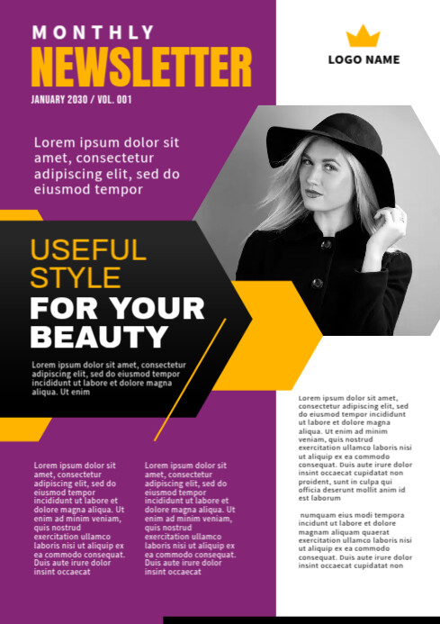 Plantilla de A4 newsletter template | PosterMyWall