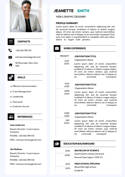 A4 resume template | PosterMyWall