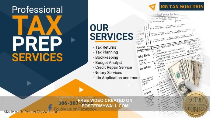 Tax Prep Services Ad | PosterMyWall