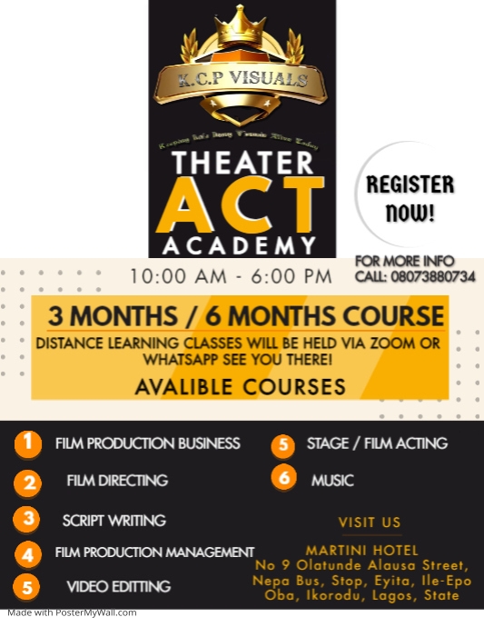 Acting and Dramatics Workshop Flyer | PosterMyWall