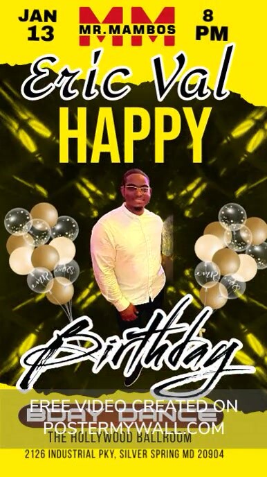 Eric Val Bday Dance Jan 13, 2024 | PosterMyWall