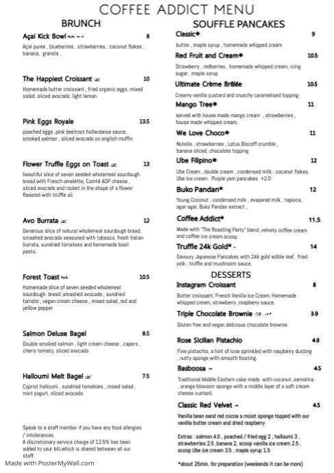 Copia di COFFEE ADDICT MENU | PosterMyWall