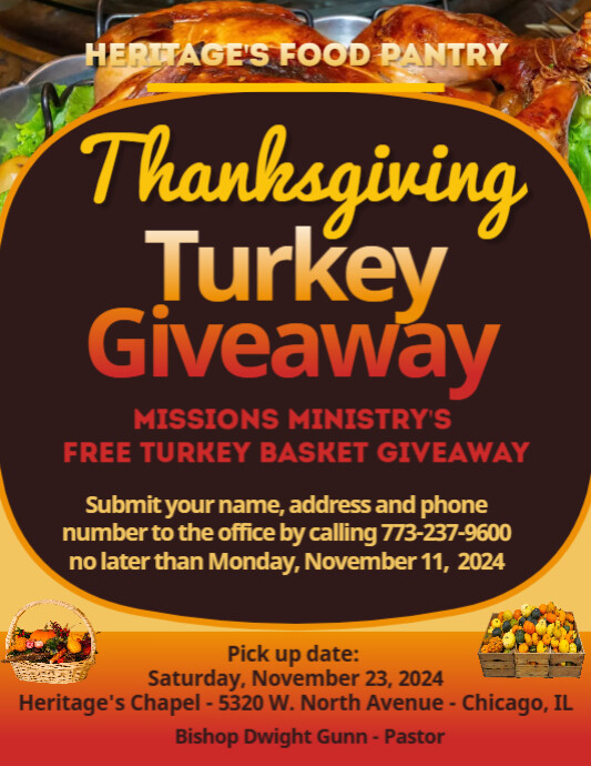 Copy of Thanksgiving Turkey Giveaway Flyer | PosterMyWall