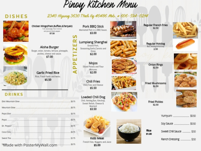 generic grey and white menu template design (5) | PosterMyWall
