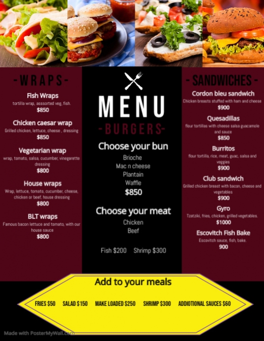 Copy of Copy of MENU | PosterMyWall