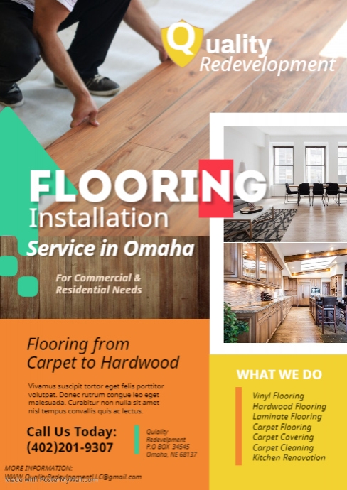 Copy of Flooring Contractor Flyer | PosterMyWall