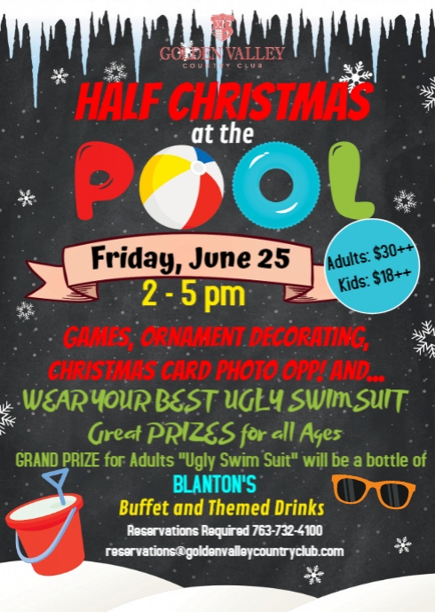 Copy of Winter pool party invitation | PosterMyWall