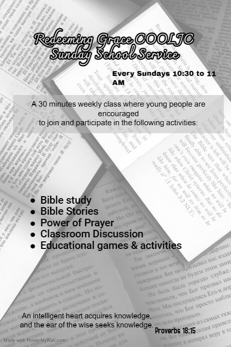sunday school poster template | PosterMyWall