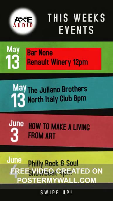 Upcoming events schedule insta story | PosterMyWall