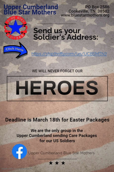 Soldier Address form/ Care Package | PosterMyWall