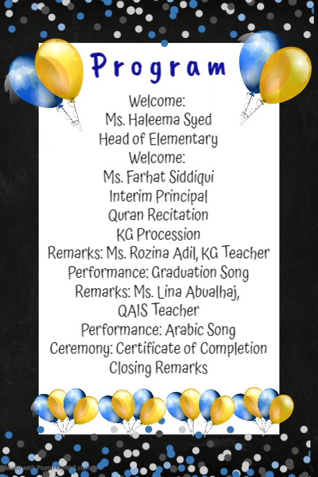 Copy of KG Graduation Program | PosterMyWall