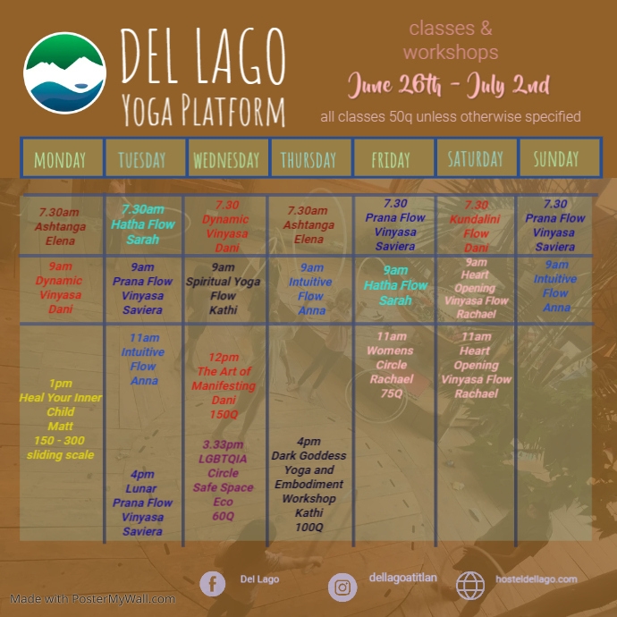 Copy of Copy of Del Lago - schedule - colors (5) | PosterMyWall
