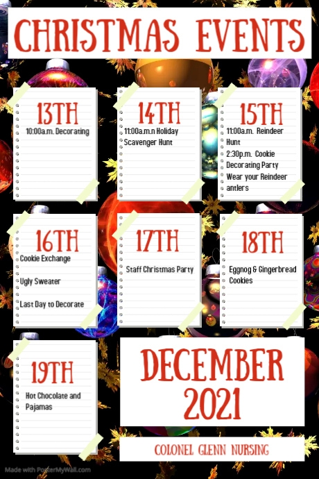 Copy of Copy of Christmas Events Schedule Poster Template | PosterMyWall