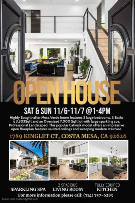 Copy of Copy of open house ad, real estate flyer | PosterMyWall