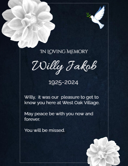 funeral memoriam card template design | PosterMyWall