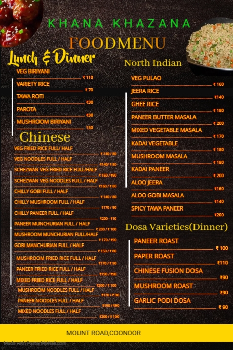 FOOD MENU PINTEREST TEMPLATE.C | PosterMyWall