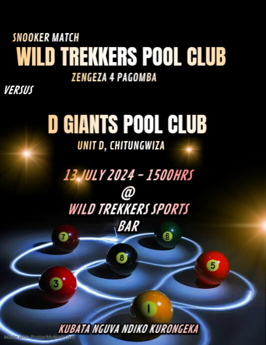 Cool Billiards Tournament Flyer | PosterMyWall