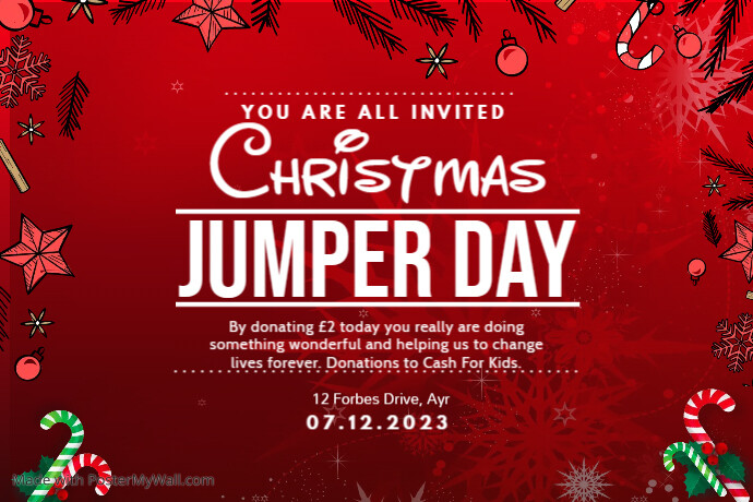 Bright Christmas Jumper Party Invite Poster | PosterMyWall