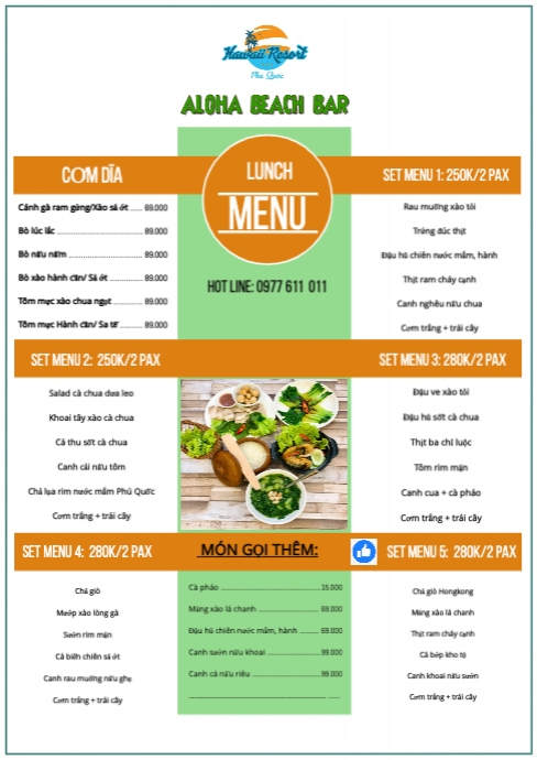 Copy of Aloha-Lunch menu-A4.Vi | PosterMyWall