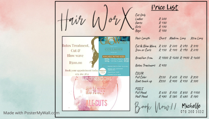 Copy of Hair WorX Price List | PosterMyWall