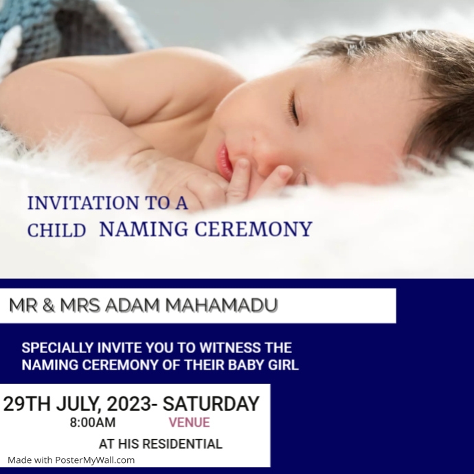 Naming Ceremony Poster Template | PosterMyWall