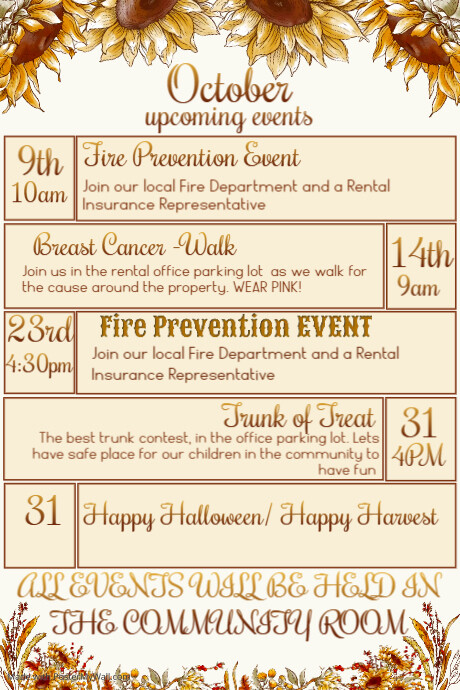 October Calendar by Paula (1) | PosterMyWall