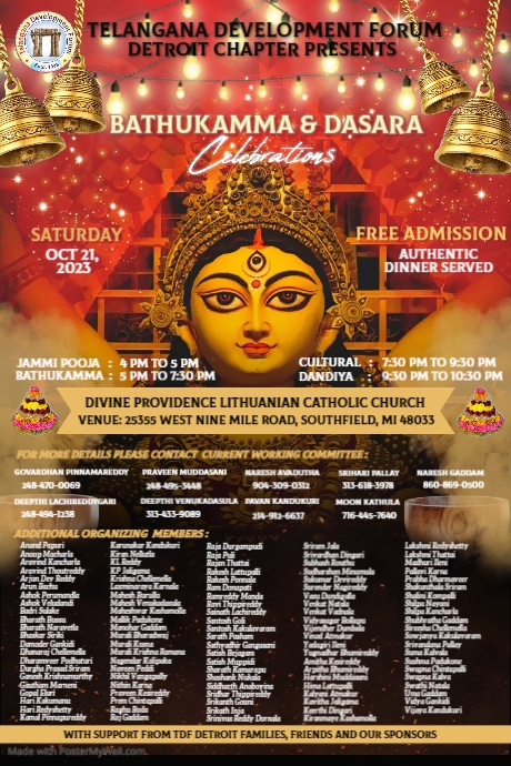 TDF Bathukamma 2023 V3 | PosterMyWall