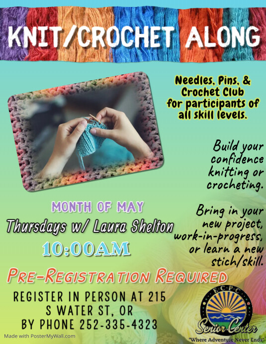 Knitting Class Instruction Flyer | PosterMyWall