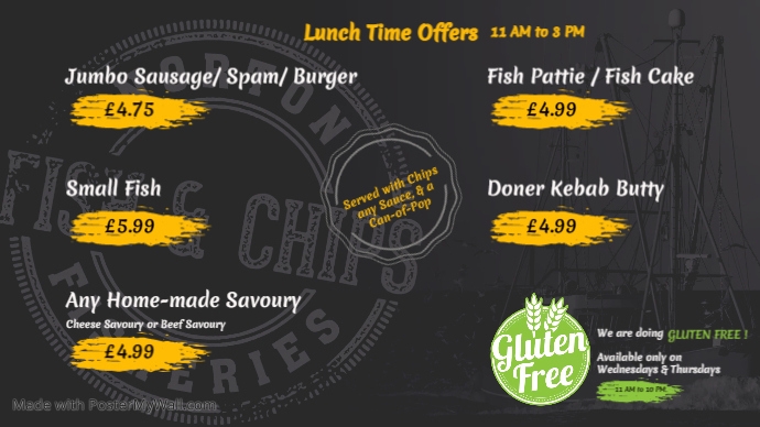 Lunch Time Deals/ Gluten Free (1) | PosterMyWall