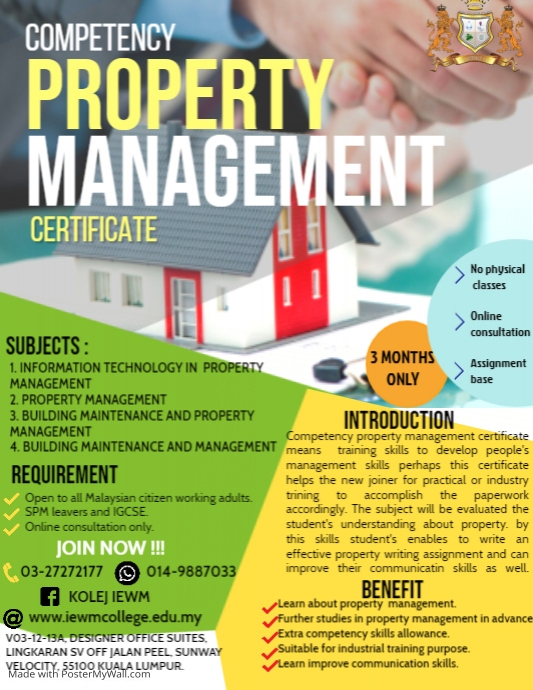 Copy of competency property management certificate | PosterMyWall