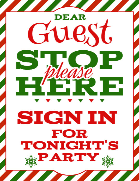 Christmas Party Sign In | PosterMyWall