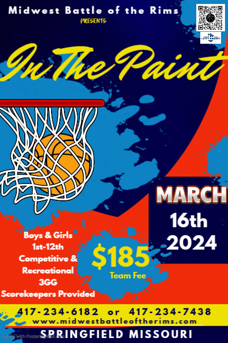 Red and Blue March Madness Basketball Design | PosterMyWall