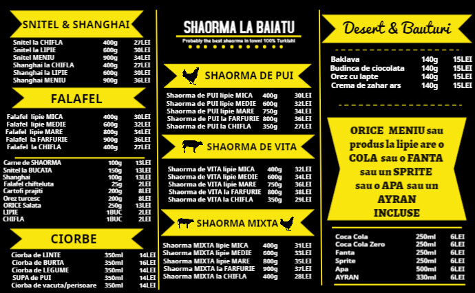 MENIU LA BAIATU | PosterMyWall