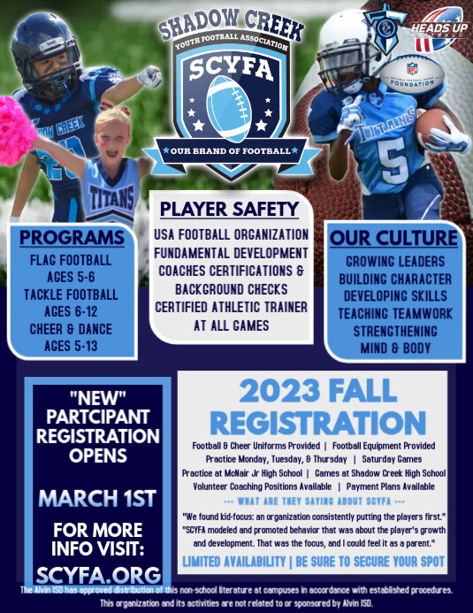 '23 New Participant Registration (Alvin) | PosterMyWall