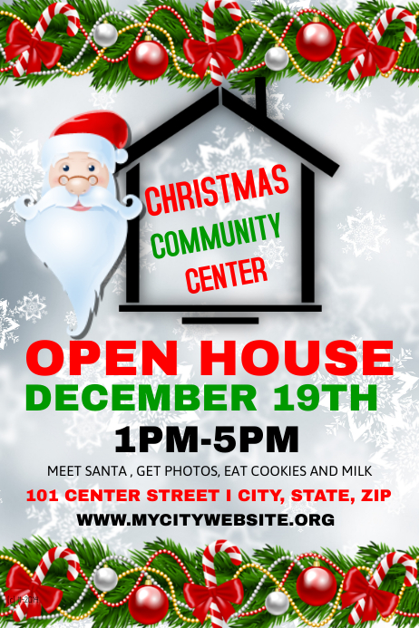Christmas Community Center Open House Template | PosterMyWall