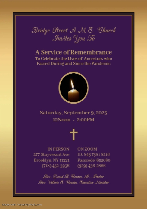 A Service of Remembrance | PosterMyWall