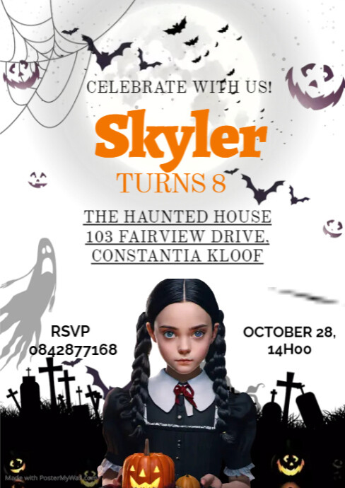 WEDNESDAY ADDAMS BIRTHDAY INVITATION | PosterMyWall