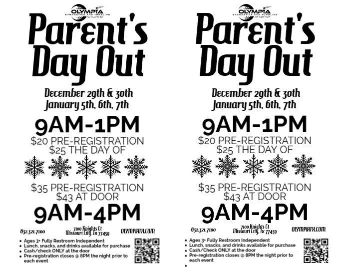 Parent's Day Out Handout 7 | PosterMyWall