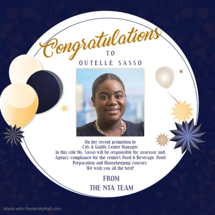 Navy blue and white congratulations on promot | PosterMyWall