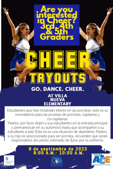 Cheerleader Tryouts Flyer Template | PosterMyWall