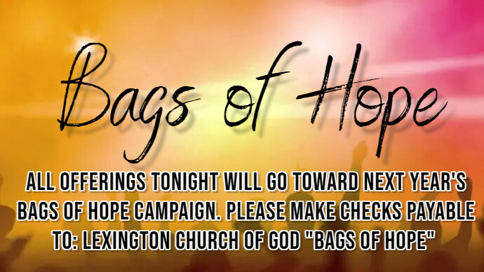 Bags of Hope Offering (1) | PosterMyWall