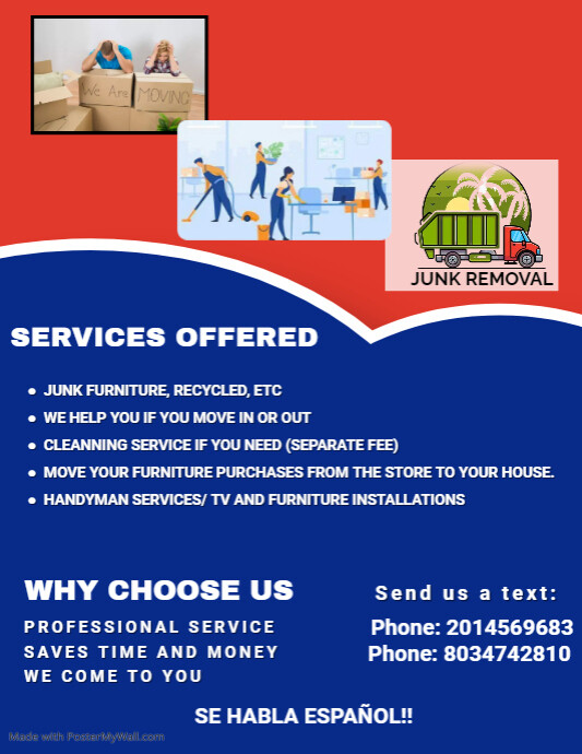 Junk Removal Services Flyer ,Cleaning Service | PosterMyWall