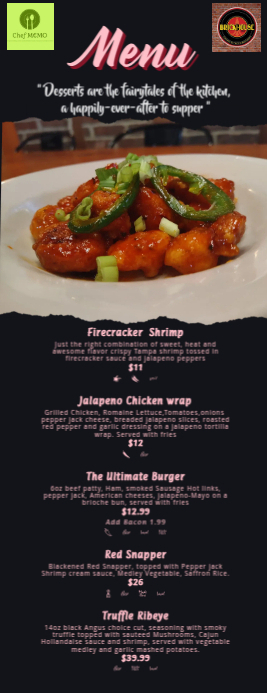 Copy of Menu Card 14 | PosterMyWall