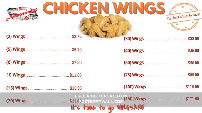 chicken wings only | PosterMyWall